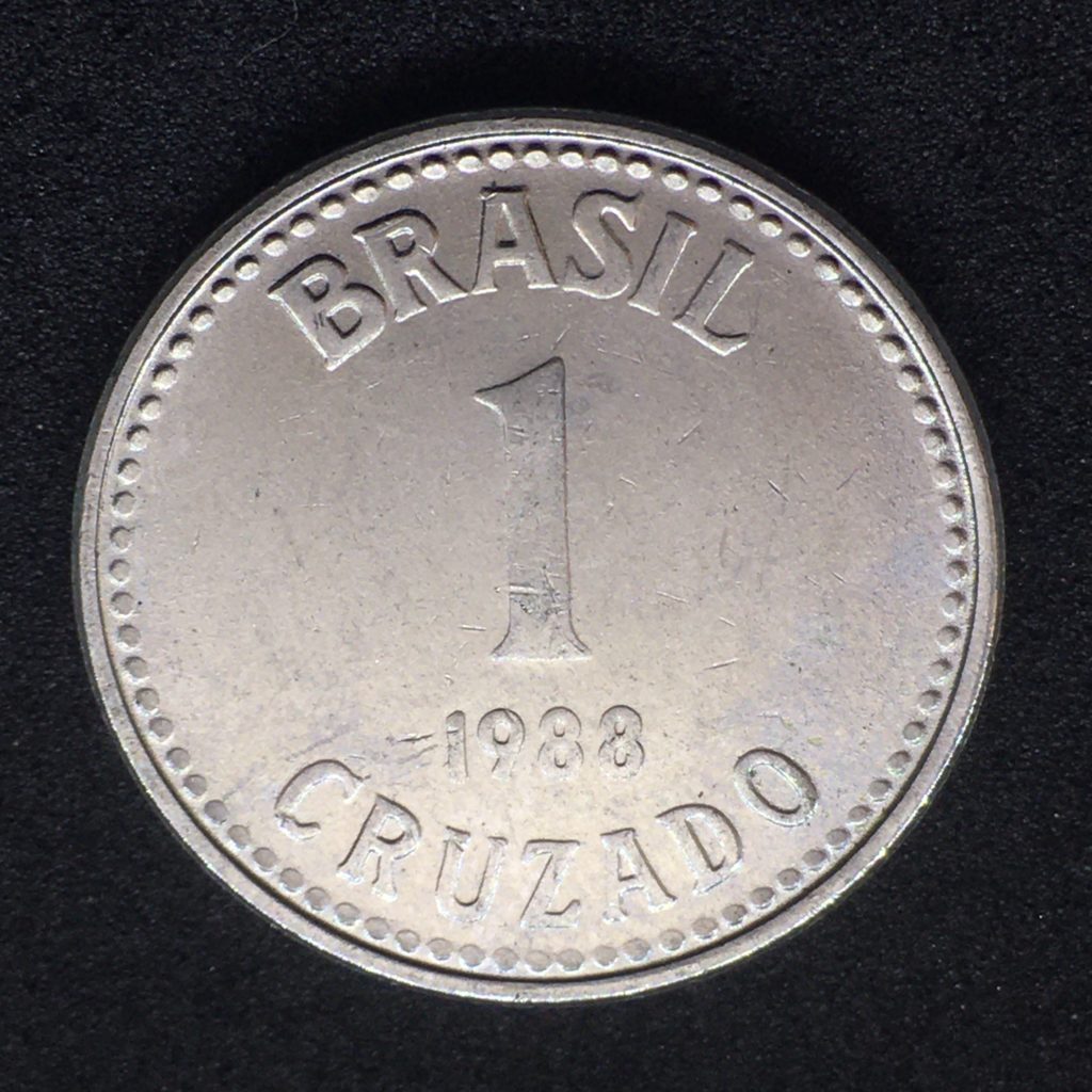 1 Cruzado 1988 Aço Inox Soberba | Numismático