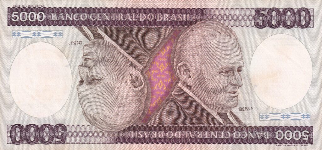 C 169 -CÉDULA 5000 CRUZEIROS 1985 – BANCO CENTRAL DO BRASIL – CMB – FE ...